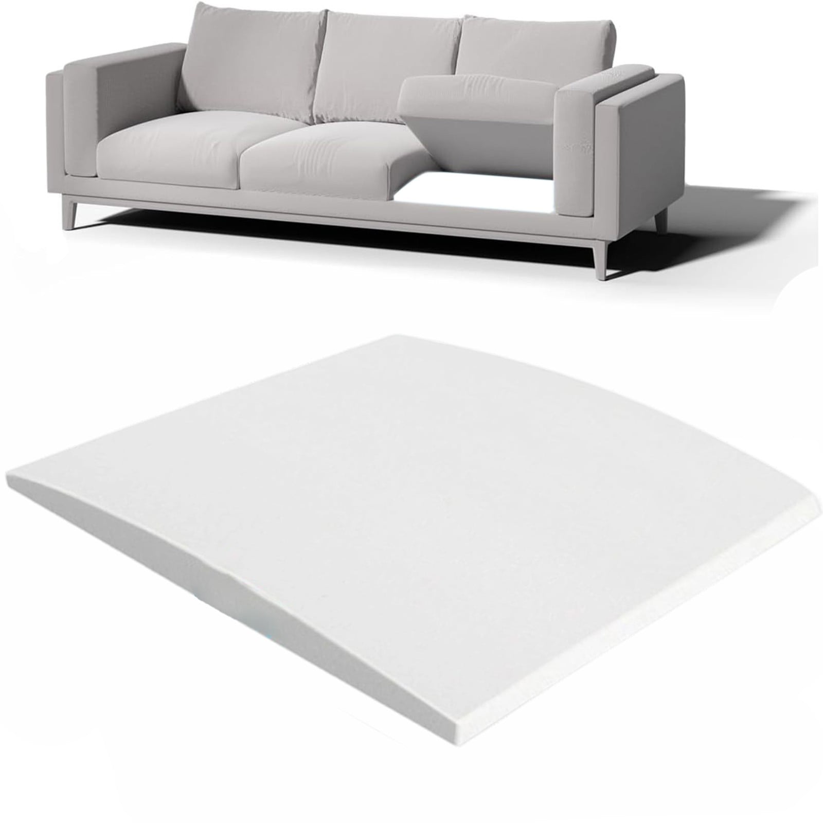 Curved Foam Cushion Support Pad, 19.68x19.68x1.96 Inch High Density ...