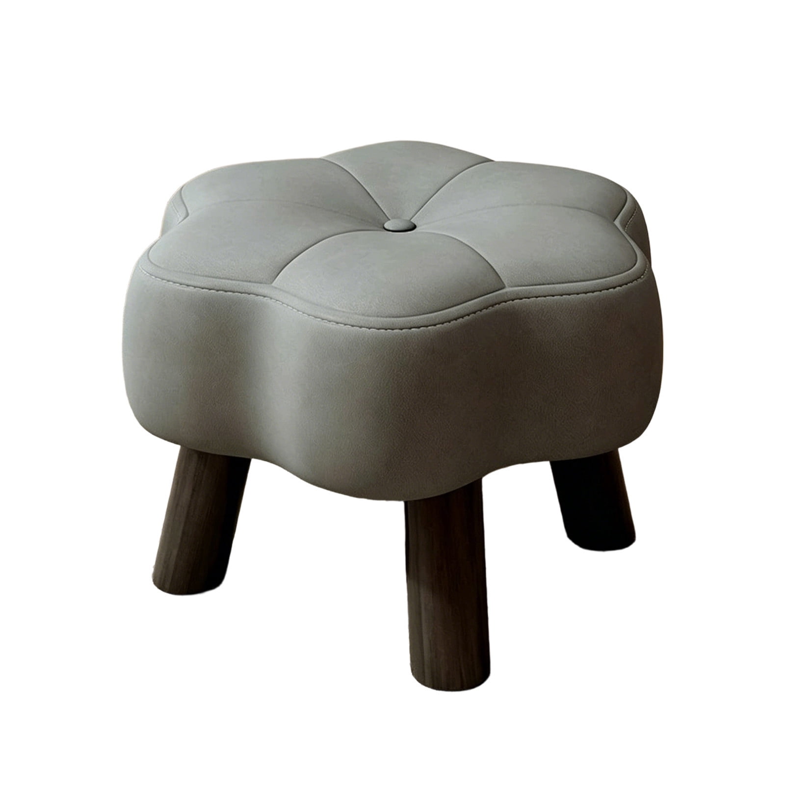 Curved Foot Stool, Soft Padded Seat with Foam Core Wooden Legs, Long ...