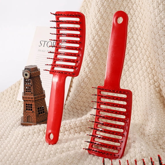 Curved Hair Brush for Smoothing Static Control and Detangling Curly ...