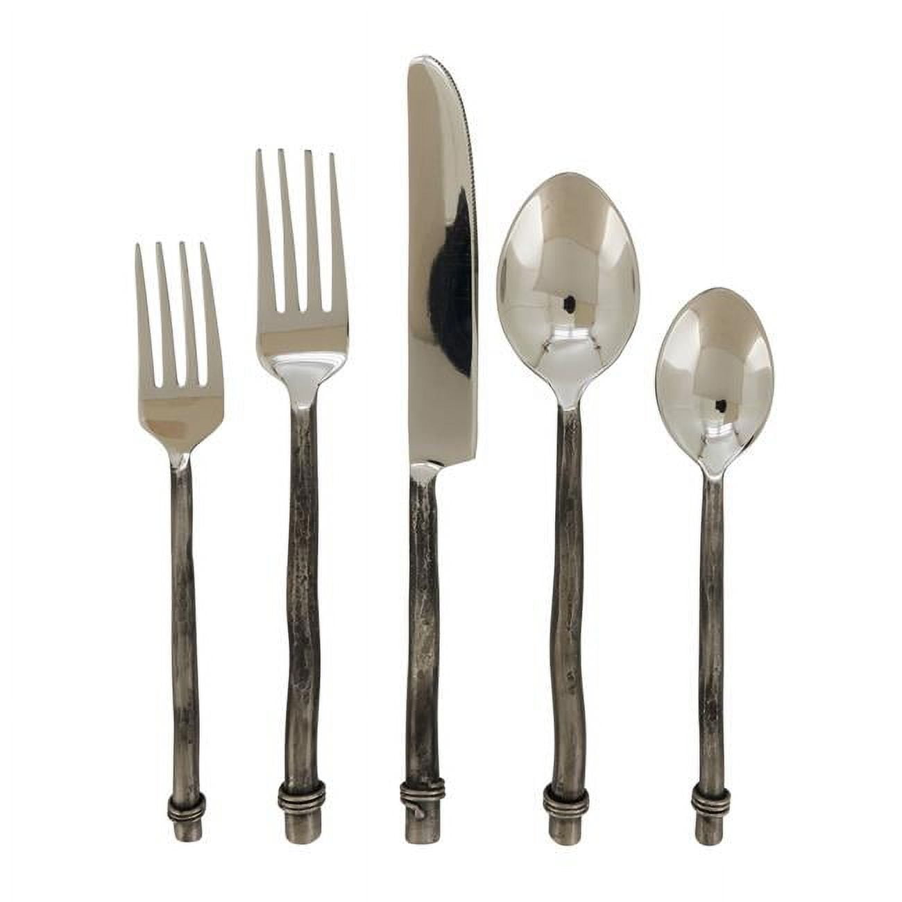 Curved Handle Stainless Steel Flatware - Set of 5 - Walmart.com