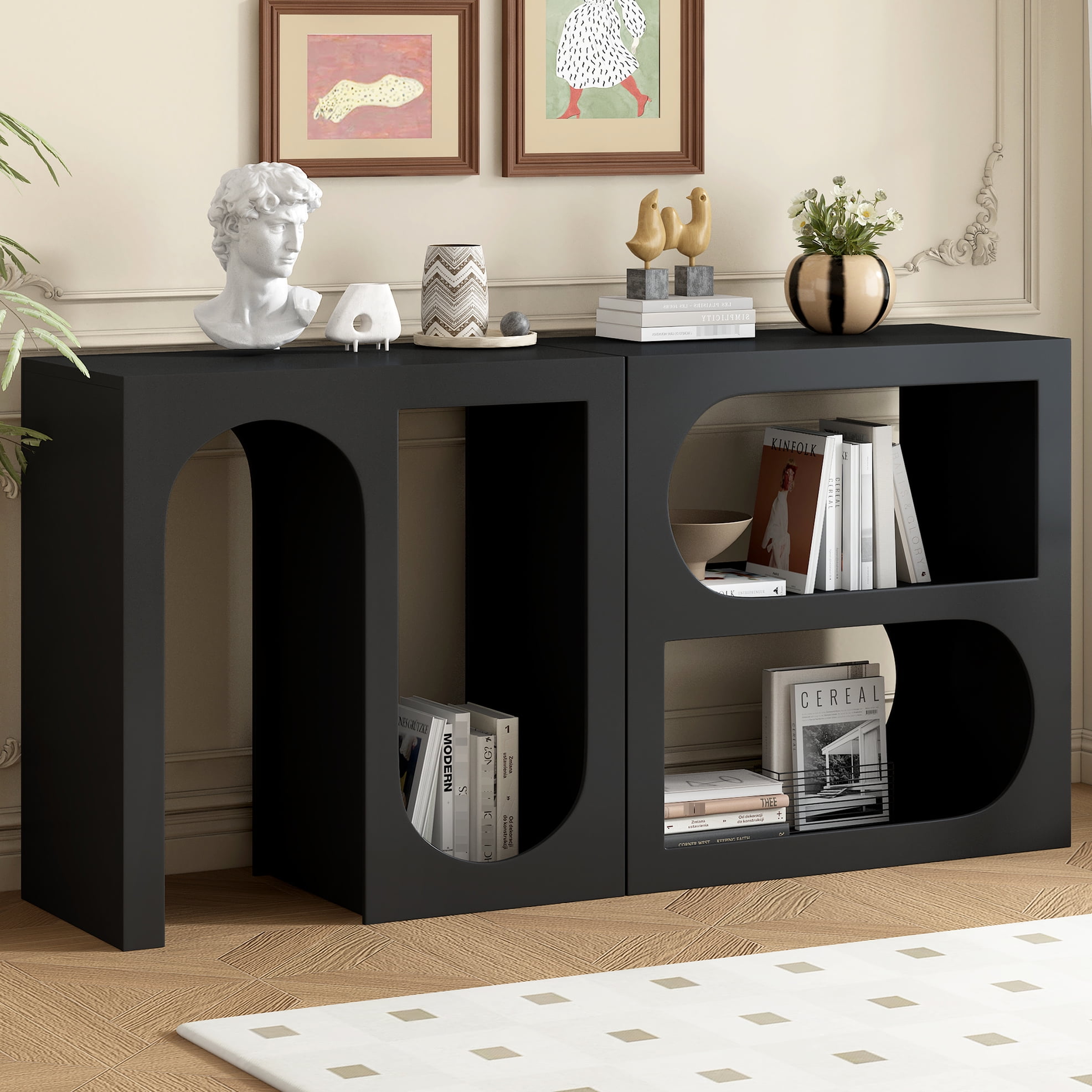 Curved Interior Home Table For A Modern Living Space Decor Black ...