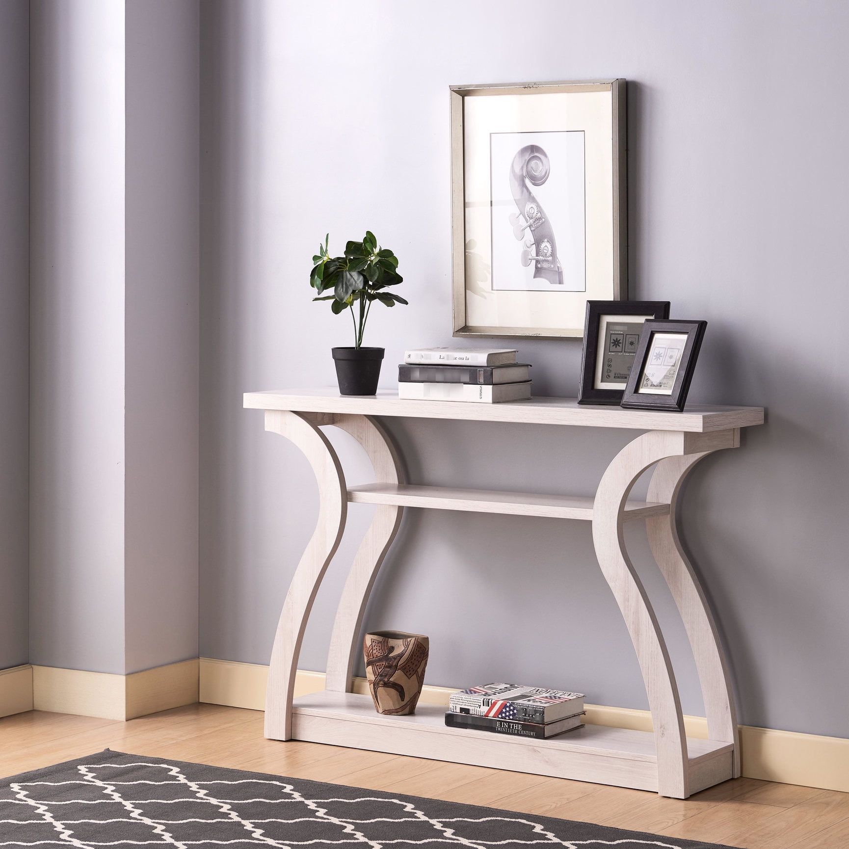 Curved Leg Design, Two Shelves - Suitable for Sofa Side and Hallway ...