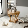 Curved Legs Farmhouse Style Small Size Round Dining Table End Table ...
