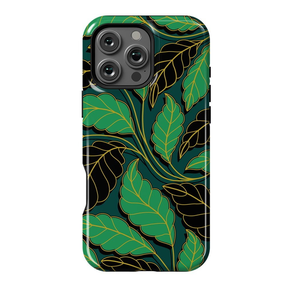 Curved Lines Branches Leaves Art For iPhone 11 to 17 Pro Max Compatible ...