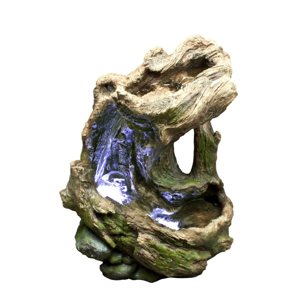 Curved Log Rainforest Fountain - Small - Walmart.com