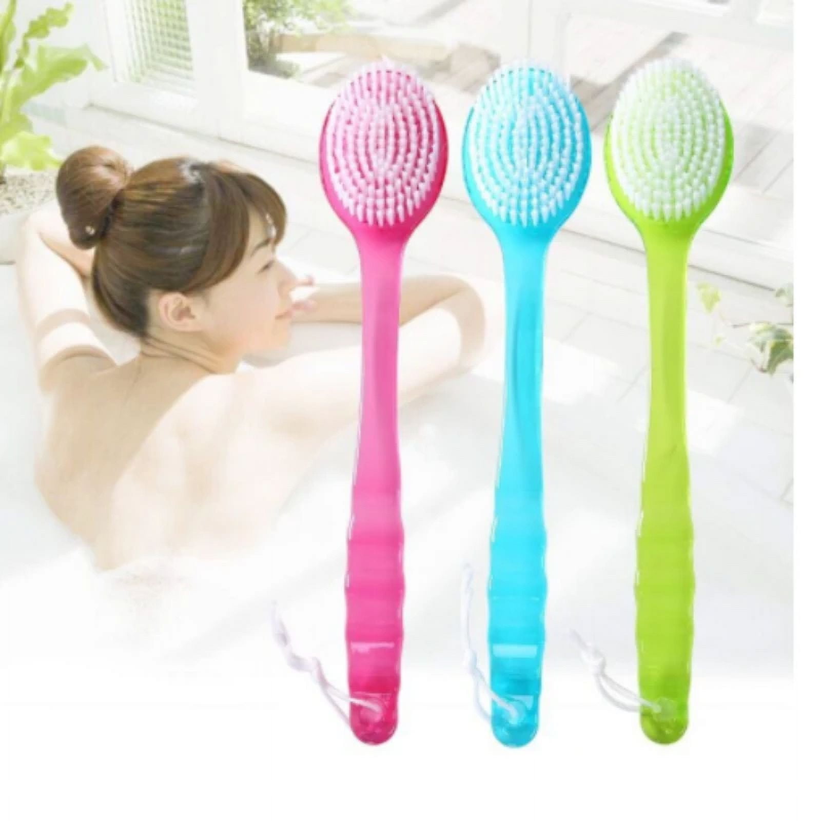 Curved Long Handle Back Exfoliating Body Shower Bath Brush for Men ...