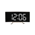Curved Mirror LED Alarm Clock with Voice Control, Multi-Functional ...