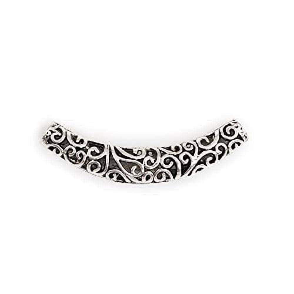 Curved Pewter Tube Bead 66x11mm - Walmart.com