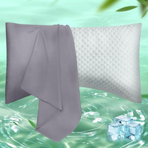 Curved Pillow Case Queen Size, Side Sleeper Pillow Cases Cover Cooling ...