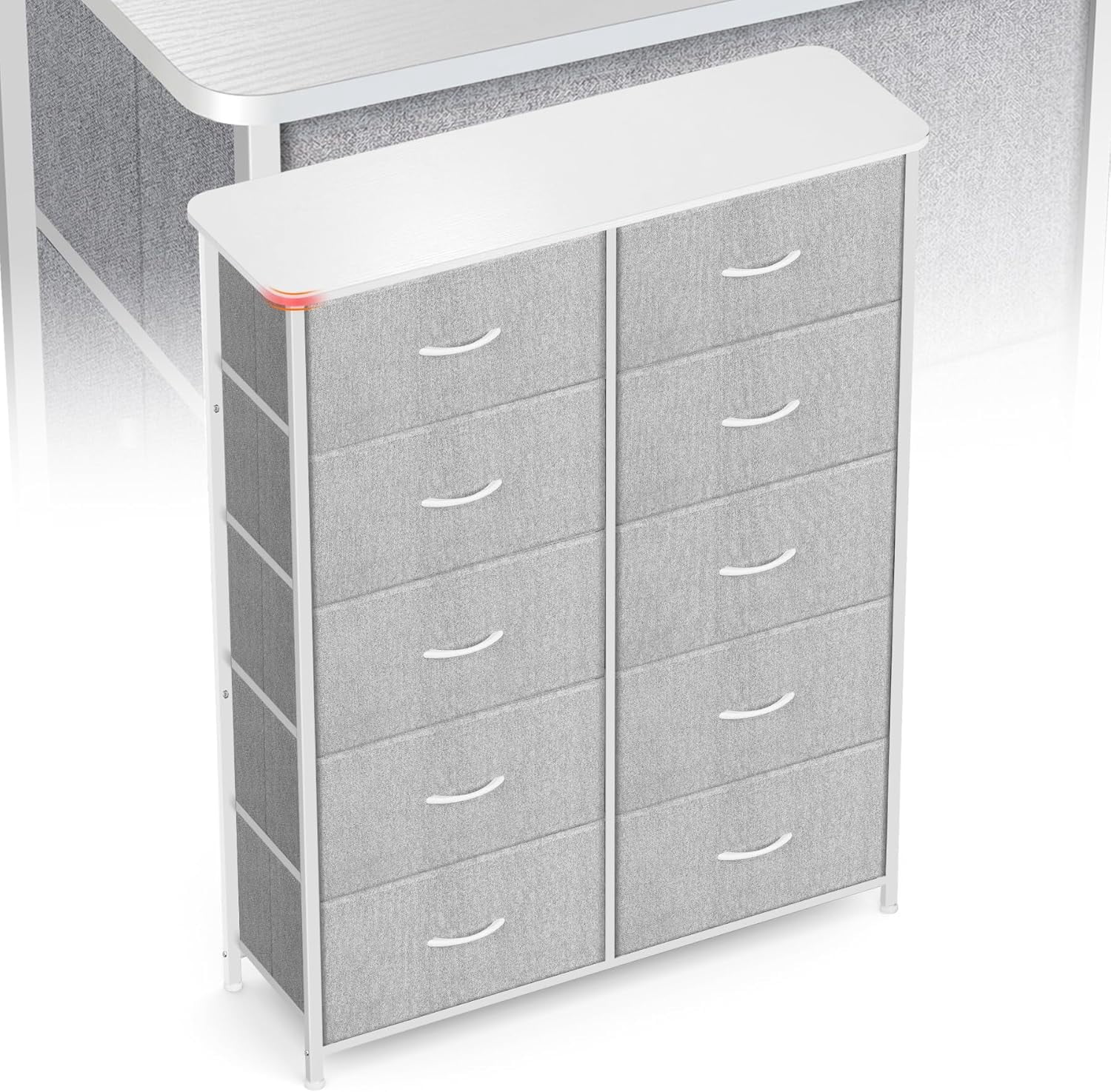 Curved Profile Dresser for Bedroom, Chest of Drawers, 10 Storage ...