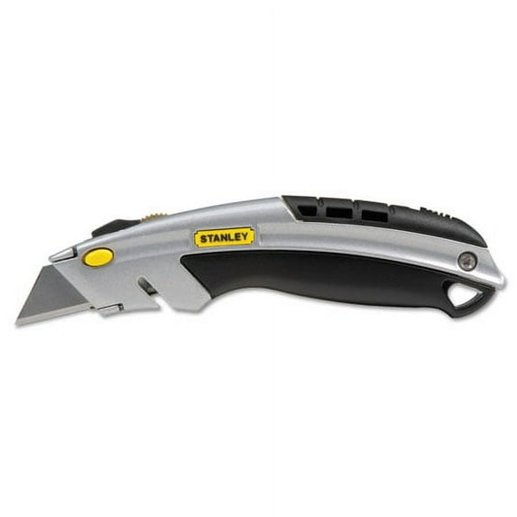 Curved Quick-Change Utility Knife, Stainless Steel Retractable Blade, 3 ...