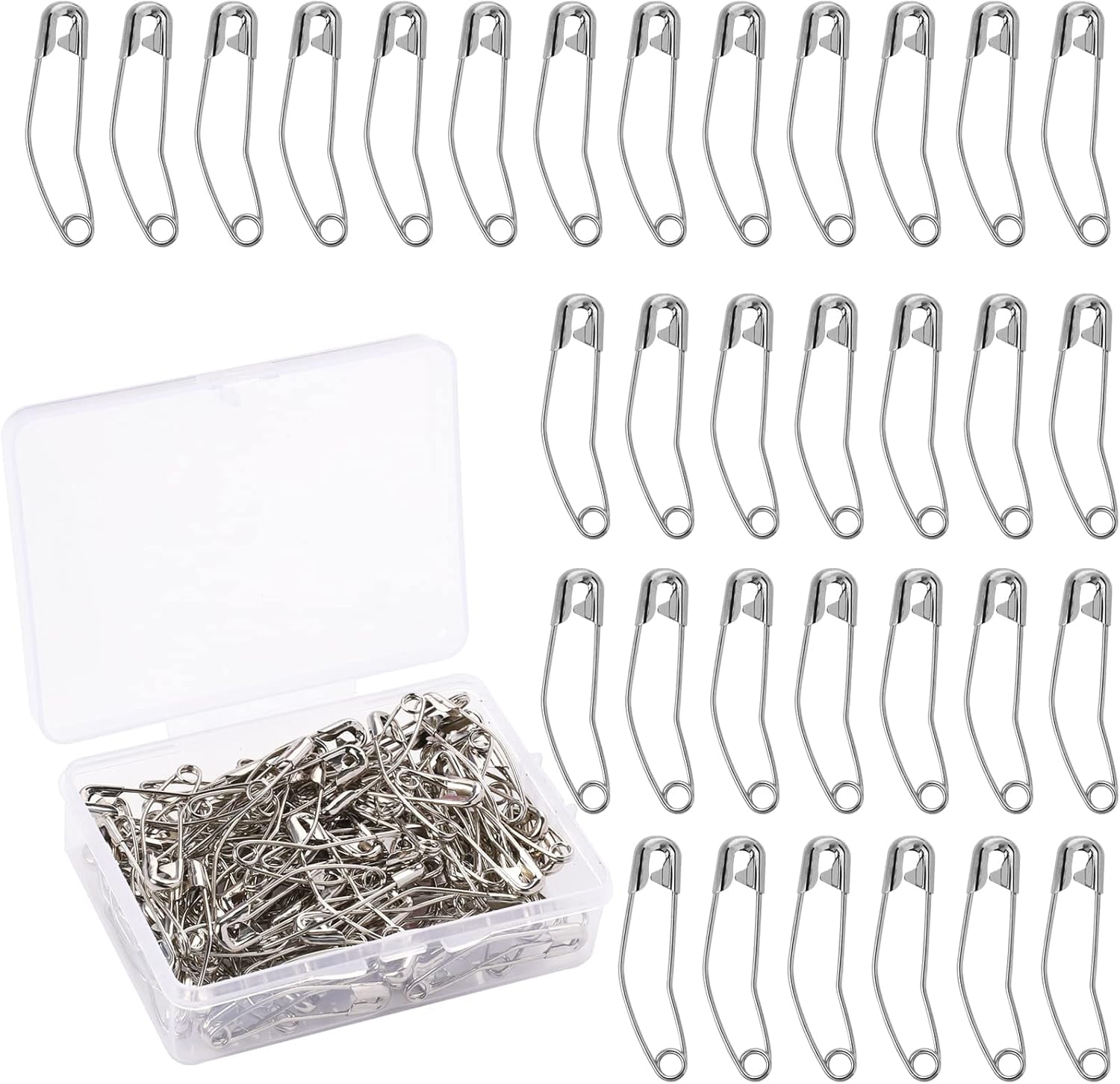 Curved Safety Pin - 100Pcs Quilting Pins (38mm/1.5inch) - Walmart.com