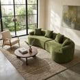Curved Sectional Sofa with 4 Throw Pillows, Modern Luxury Chenille 4 ...