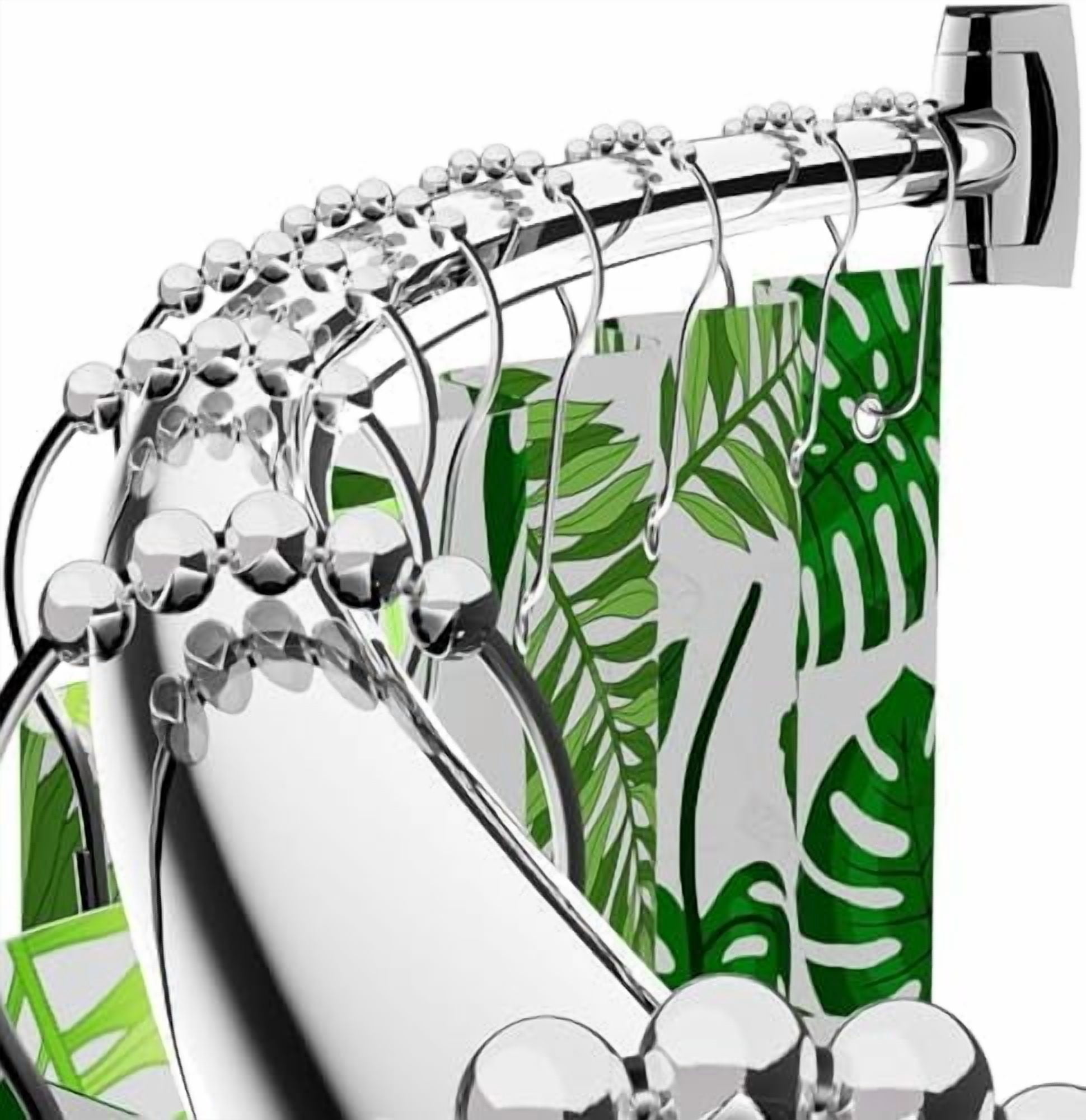 Curved Shower Curtain Rod 40-72 Inches Adjustable, Aluminum Shower Rod ...