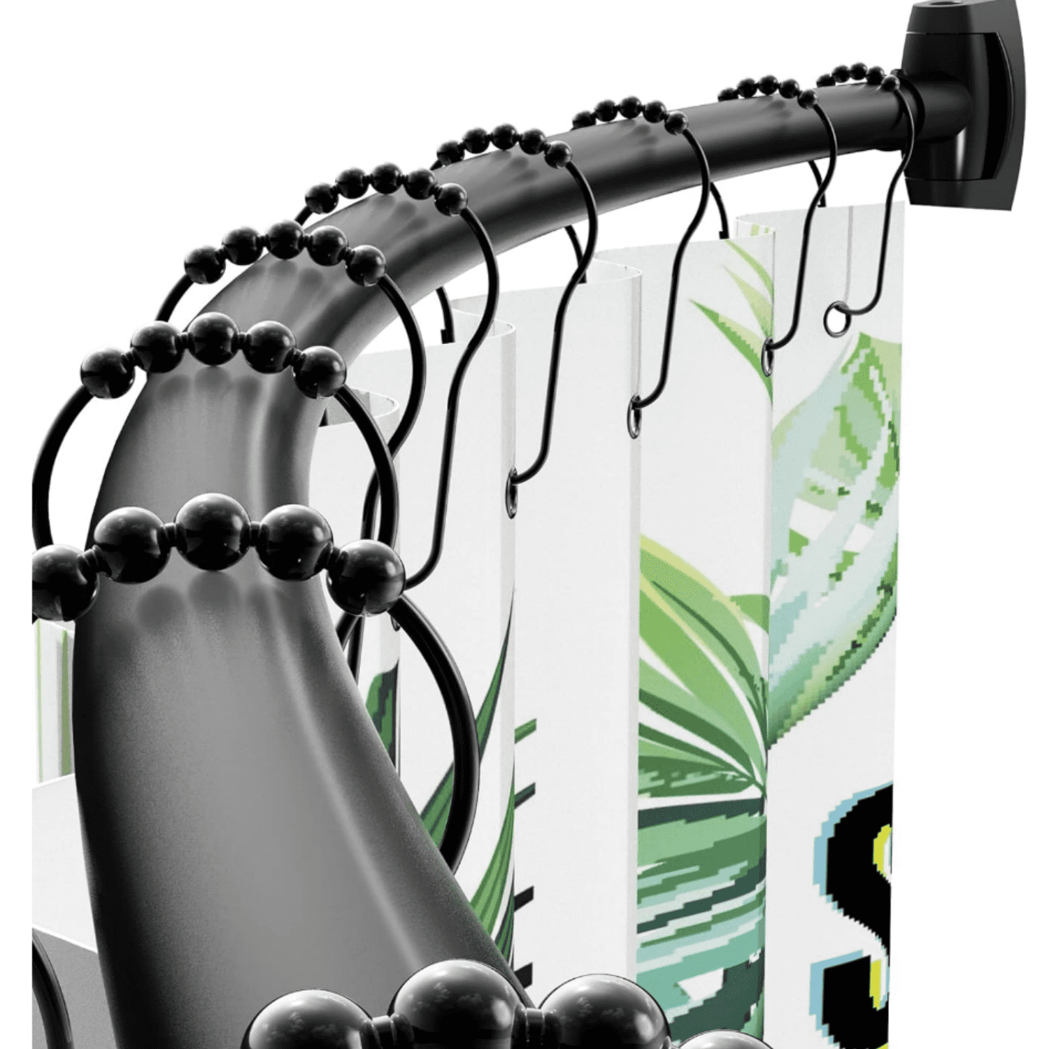 Curved Shower Curtain Rod 43-72 Inches Adjustable, Aluminum Shower Rod ...
