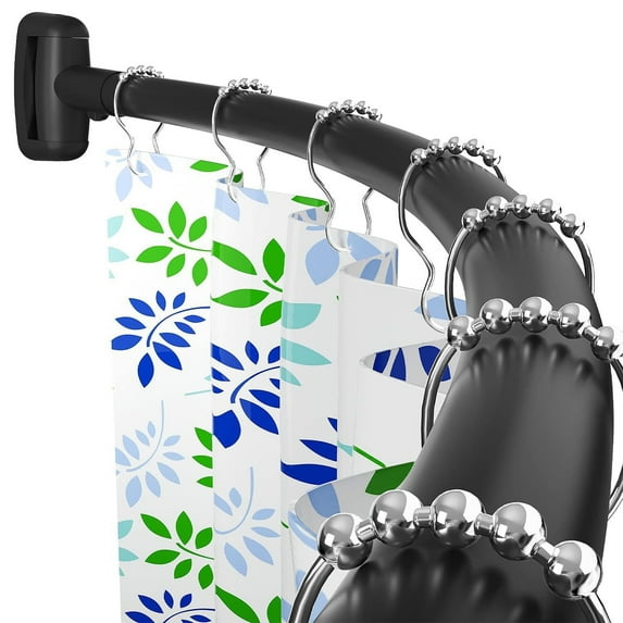 Curved Shower Curtain Rod 43-72 Inches Adjustable, Aluminum Shower Rod ...