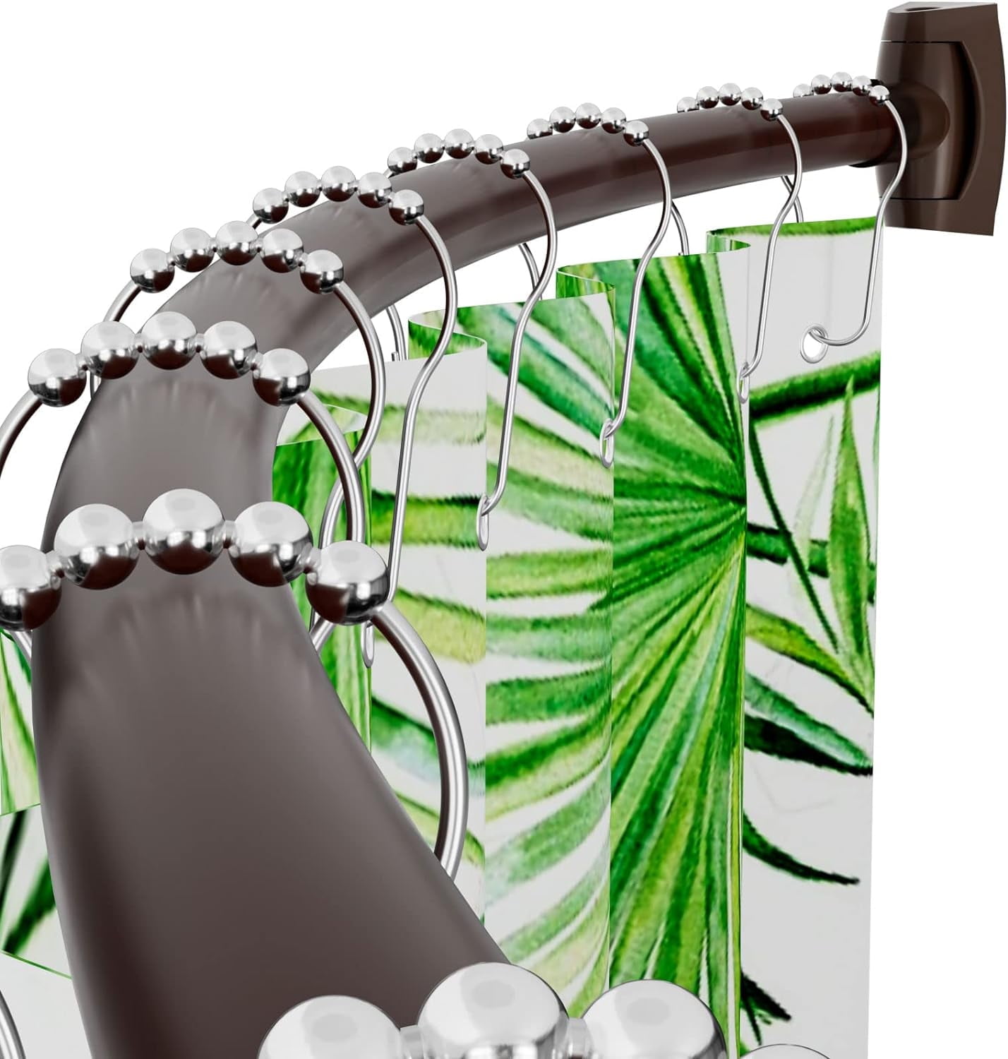 SUNALLY Adjustable Curved Shower Curtain Rod, 43-72 Inches Extension ...