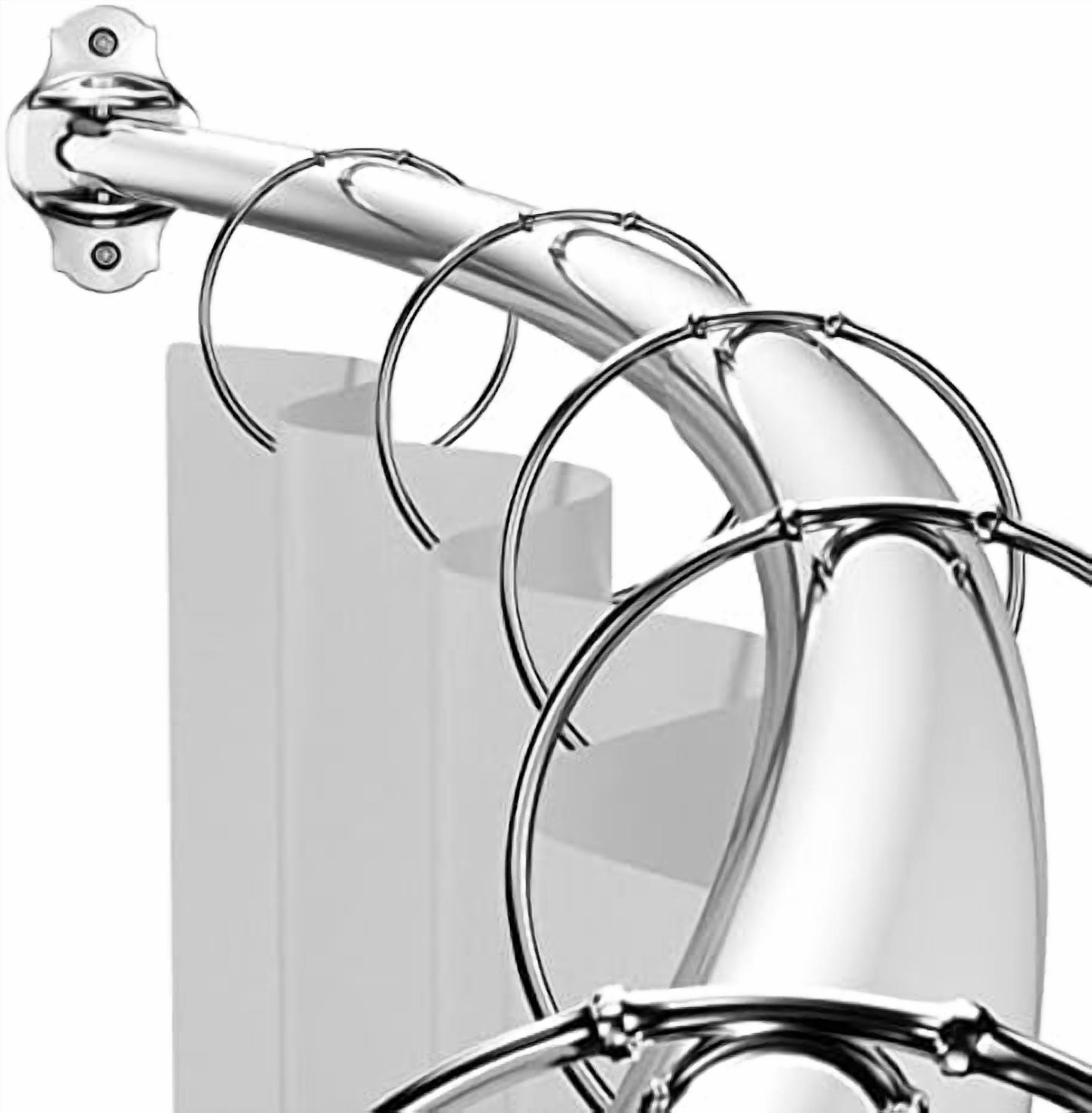 Curved Shower Curtain Rod, Adjustable 40-72 inches Extra Wide Curved ...