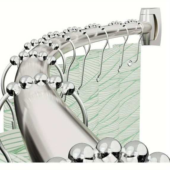 Curved Shower Curtain Rod - Adjustable 43-72 Inches, Rustproof Aluminum ...