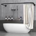 Curved Shower Curtain Rod for Bathroom, 2-in-1 U and L Shaped Shower ...