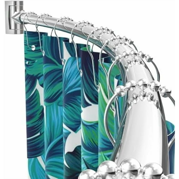 Curved Shower Curtain Rod For Bathroom 38-72 Inches, Adjustable Length ...