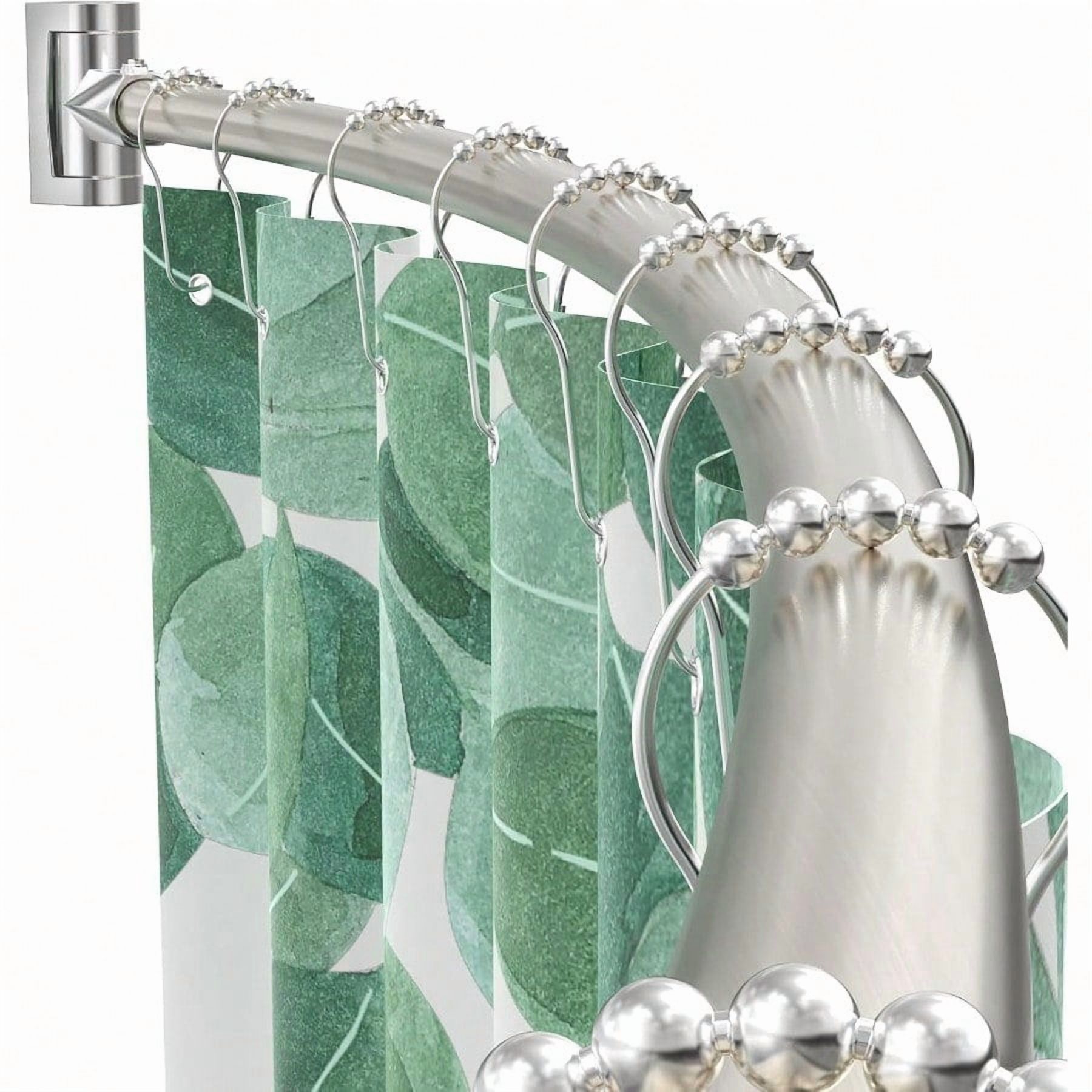 Curved Shower Curtain Rod For Bathroom 38-72 Inches Adjustable Length ...