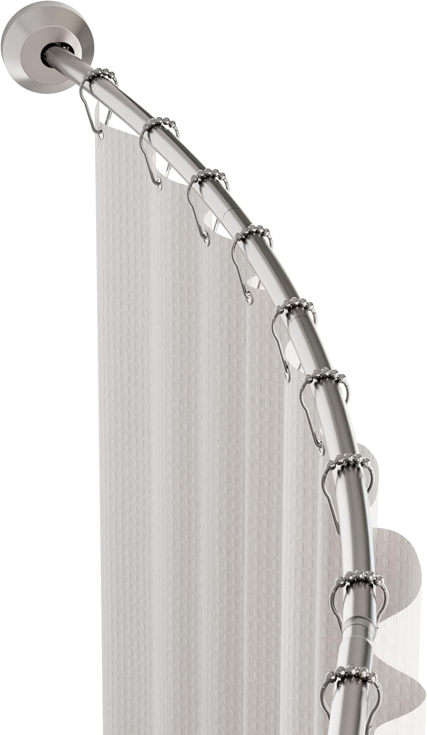 Curved Shower Curtain Rod, Choice of No Drilling Tension Mount or ...