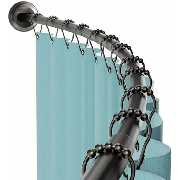 Curved Shower Curtain Rod, No Drill, 50-72 Inch Adjustable Tension ...