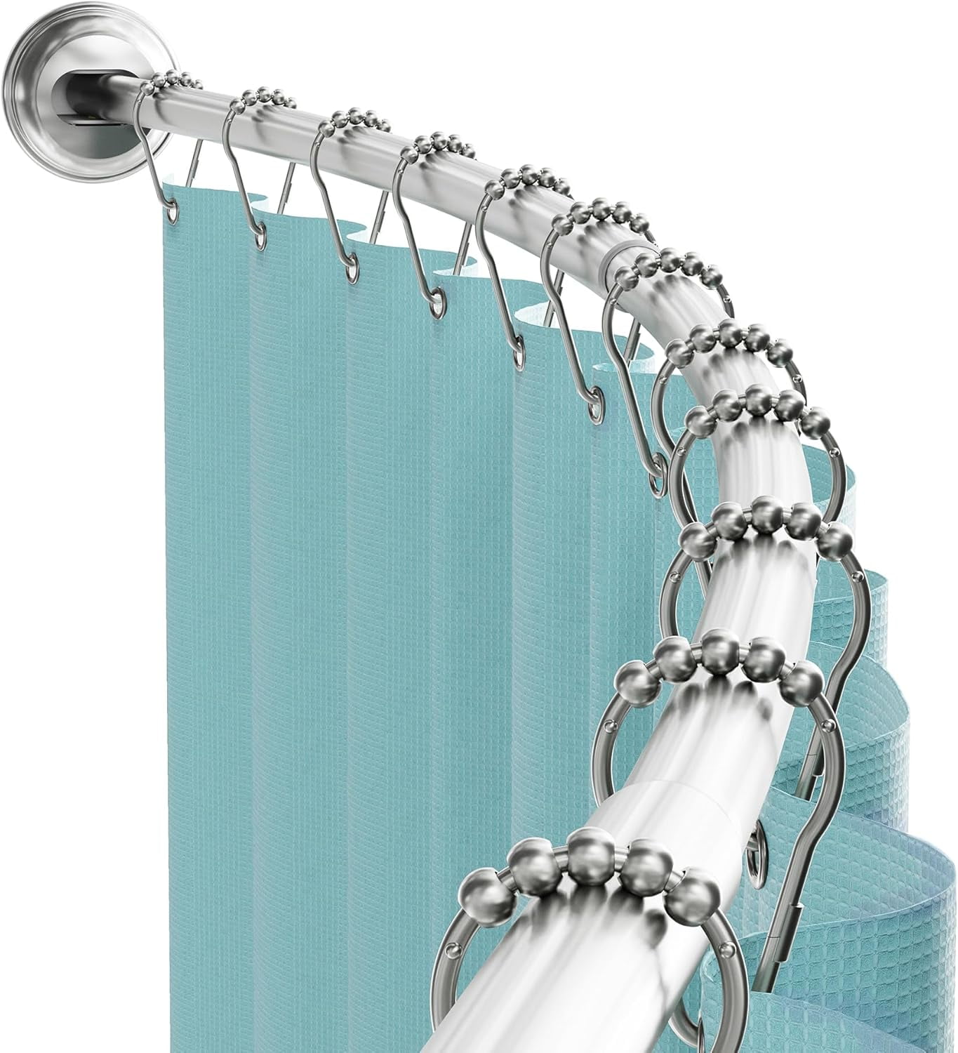 Curved Shower Curtain Rod, No Drill, 50-72 Inch Adjustable Tension ...
