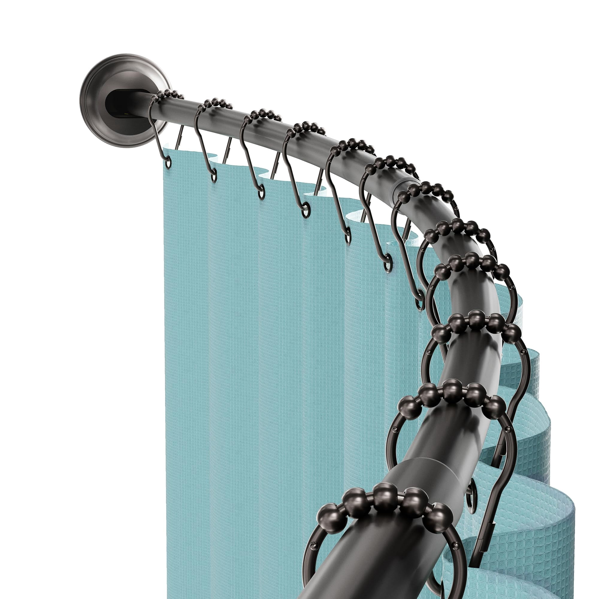 Curved Shower Curtain Rod, No Drill, 50-72 Inch Adjustable Tension ...