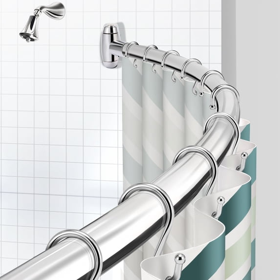 Curved Shower Curtain Rod, Round Shower Curtain Rod 48-72 Inches ...