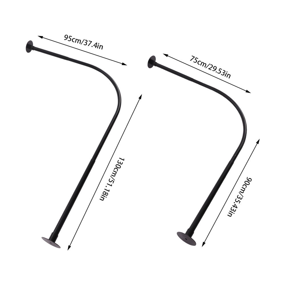 Curved Shower Curtain Rods Stainless Steel Extendable Corner Shower ...