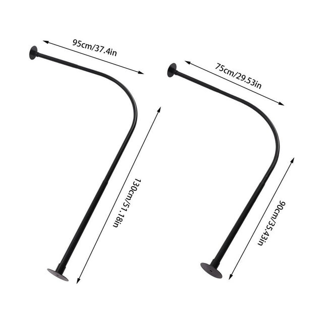 Curved Shower Curtain Rods Stainless Steel Extendable Corner Shower ...