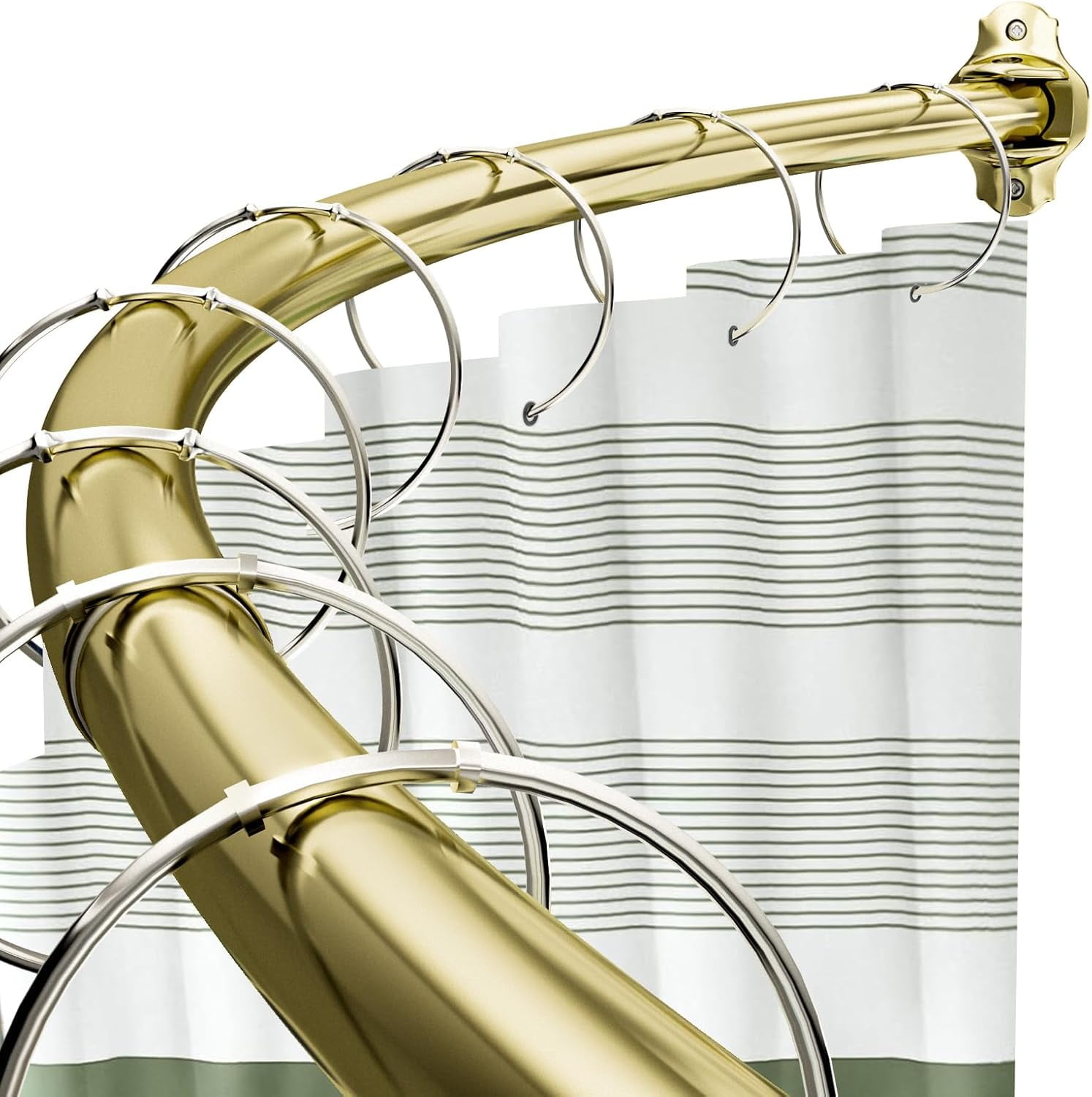 Curved Shower Rod, Adjustable 40-72 Inches Extra Wide Shower Curtain ...