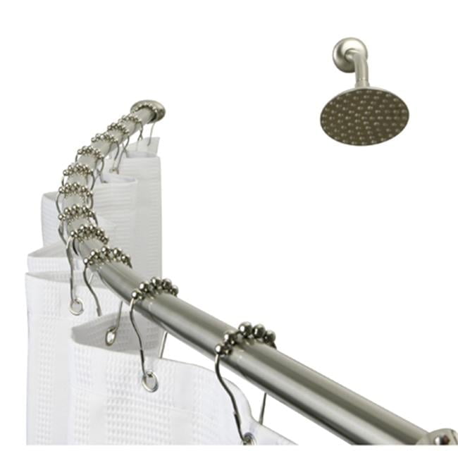 Curved Shower Rod - Satin Nickel - Walmart.com