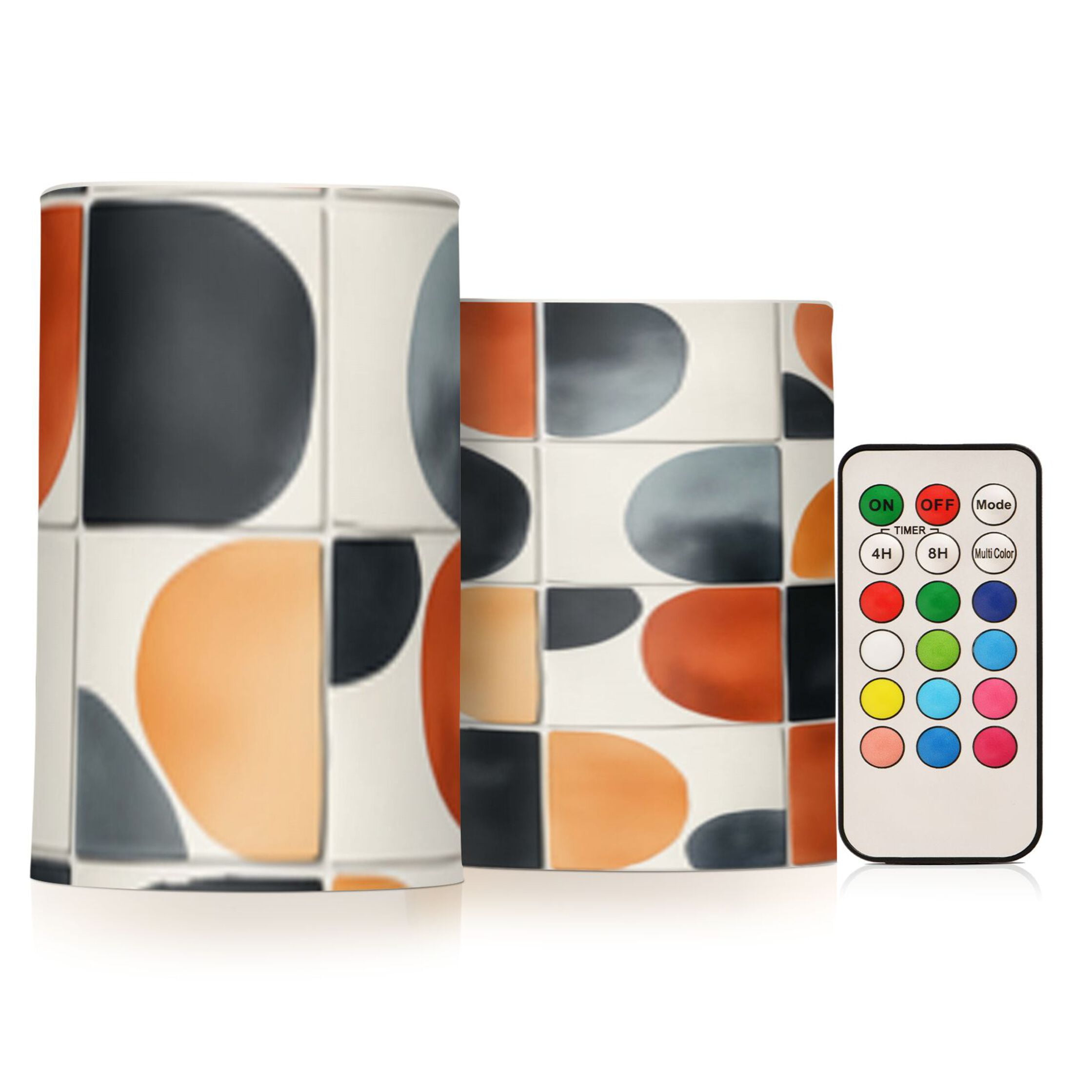 Curved Tile Patterns Flickering Flameless Candles Battery Operated with ...