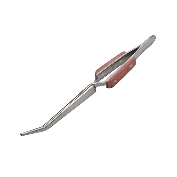 Curved Tip Tweezer 6-1/2" Long with Cross & Self Locking Reverse Action ...