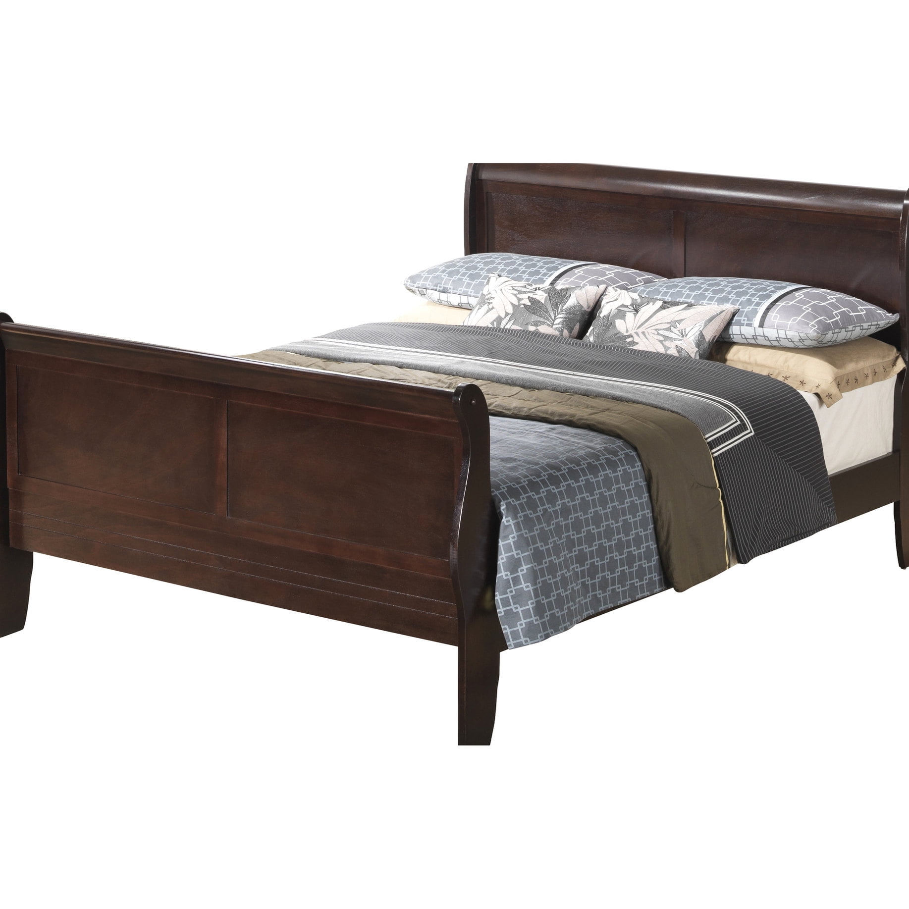Curved Trim Wood Posts Bed, Twin to King Sizes | Bedroom Decor, Various ...