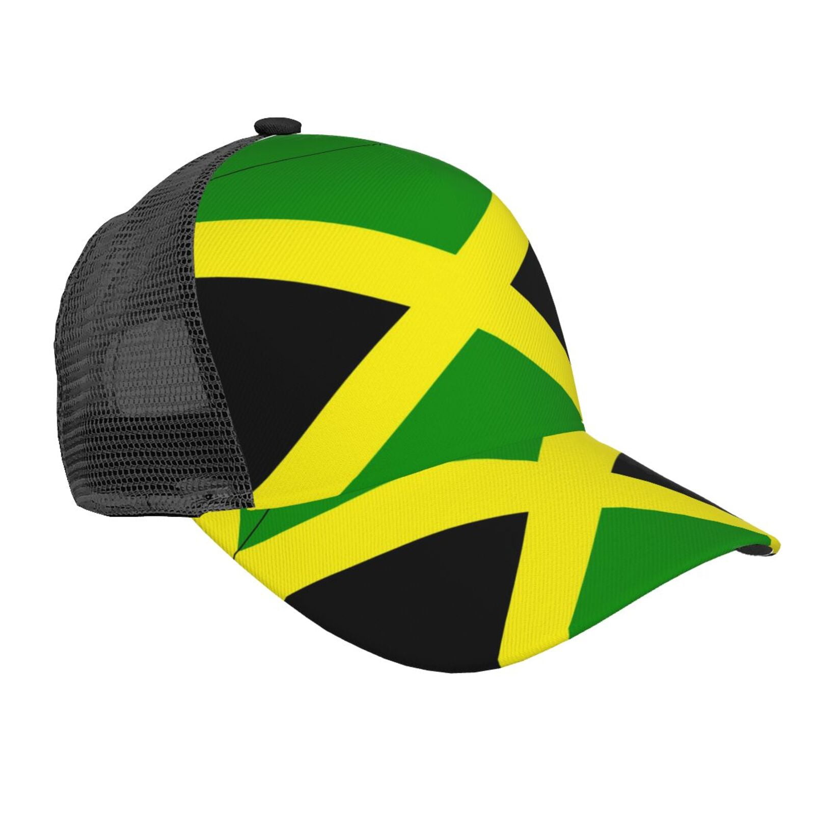 Curved Trucker Hat Jamaican Flag Adjustable Mesh Back Baseball Snapback ...