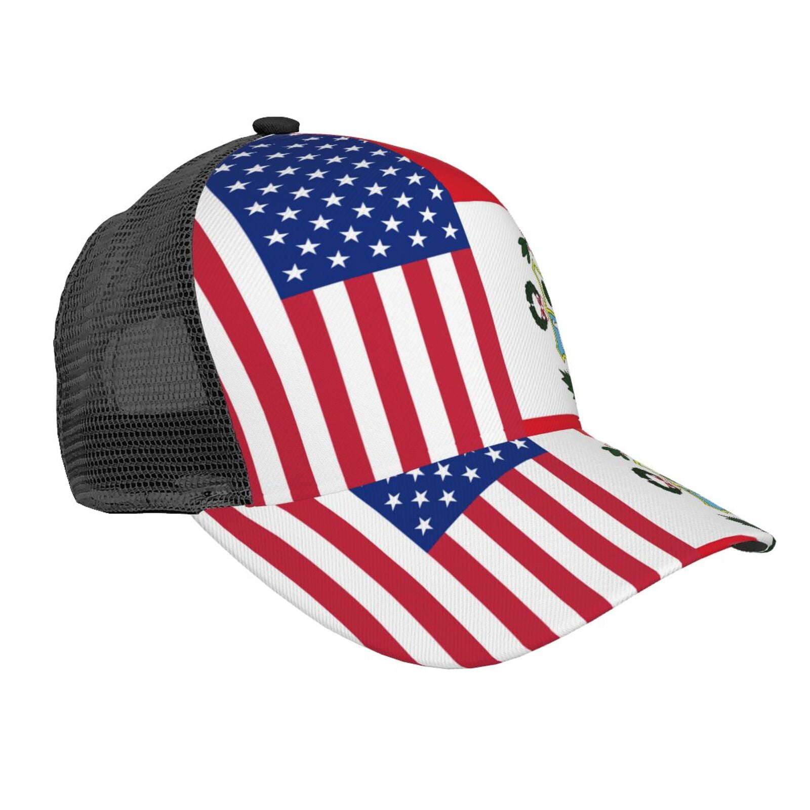 Curved Trucker Hat Peru America Flag Adjustable Mesh Back Baseball ...