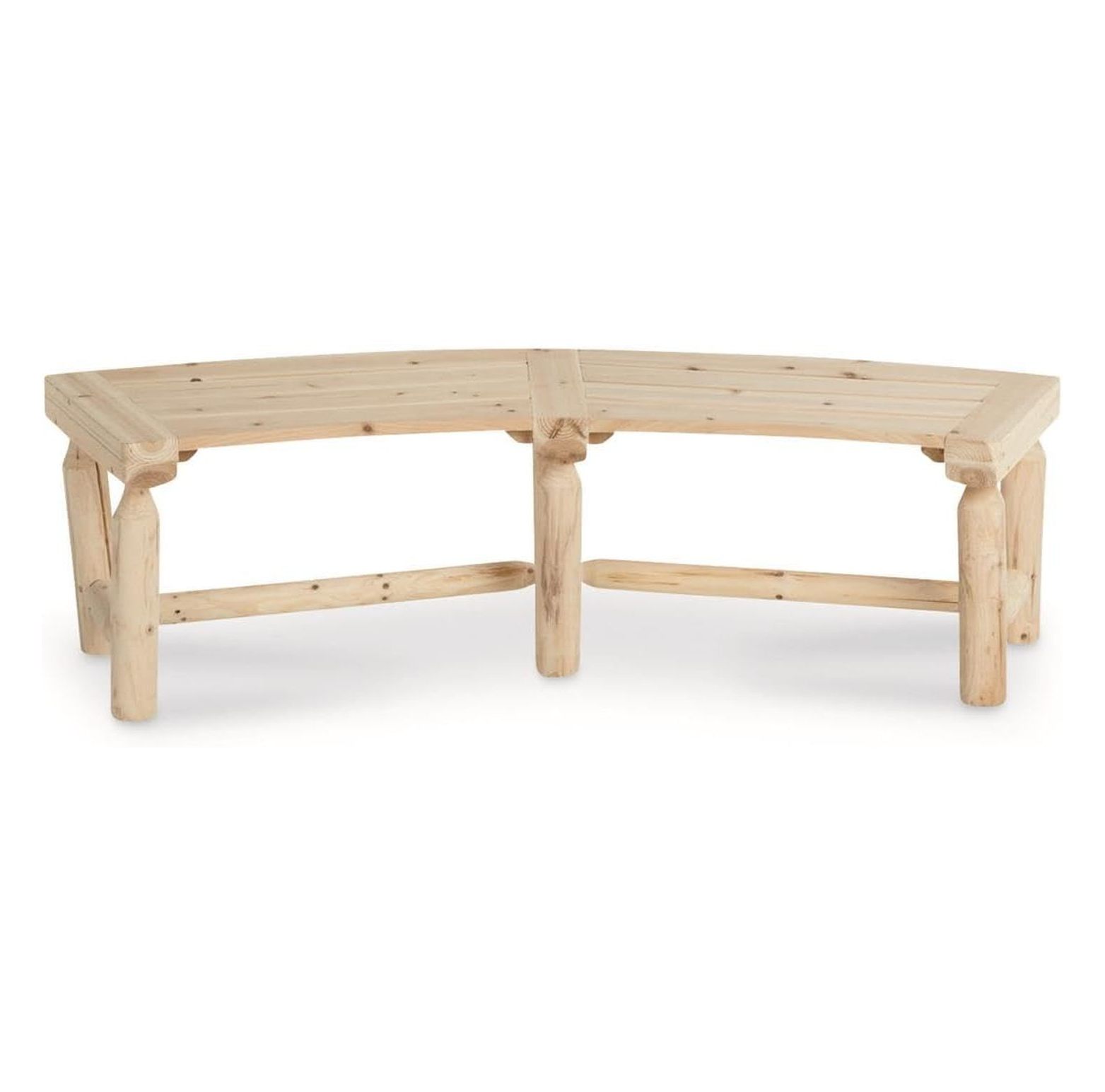 Curved , Wood Log Seat, Outdoor, Backyard, Rustic - Walmart.com