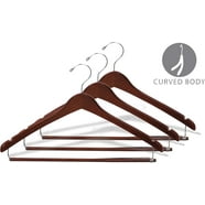 Bamboo Top Hanger, Box of 24 Eco-Friendly 17 Inch Flat Wooden Hangers w ...