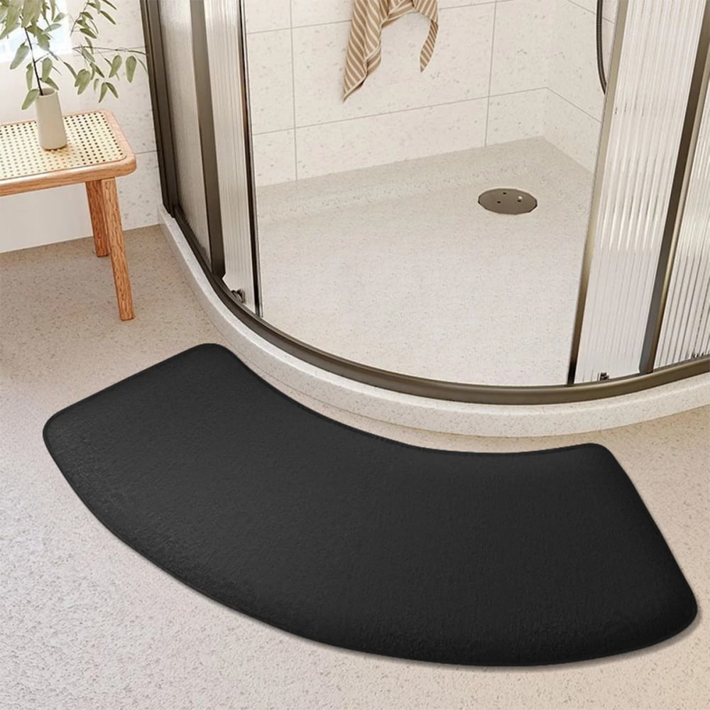 Curved bathroom mat shower room foot pad thick sponge toilet absorbent ...