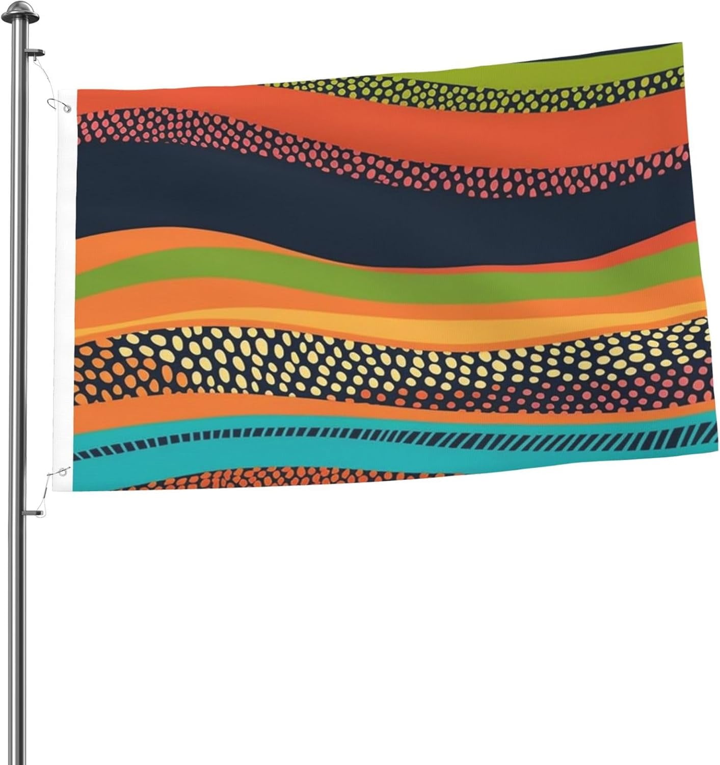 Curved striped color pattern Garden Flags Holiday Banner with Brass ...