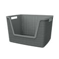 Curver Jute Large Easy Access Grey Plastic Storage Basket - Walmart.com