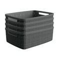 Curver Jute Small Basket, Resin Plastic Storage Bin, Grey Flannel, 4 ...