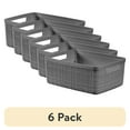 (6 pack) Curver Jute Small Grey Plastic Storage Basket - Walmart.com