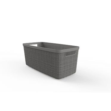 Curver Jute Large Grey Plastic Storage Basket - Walmart.com