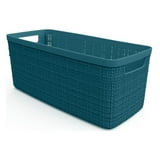 Curver Jute Small Long Half Bin Elegant Woven Storage Basket for Home ...