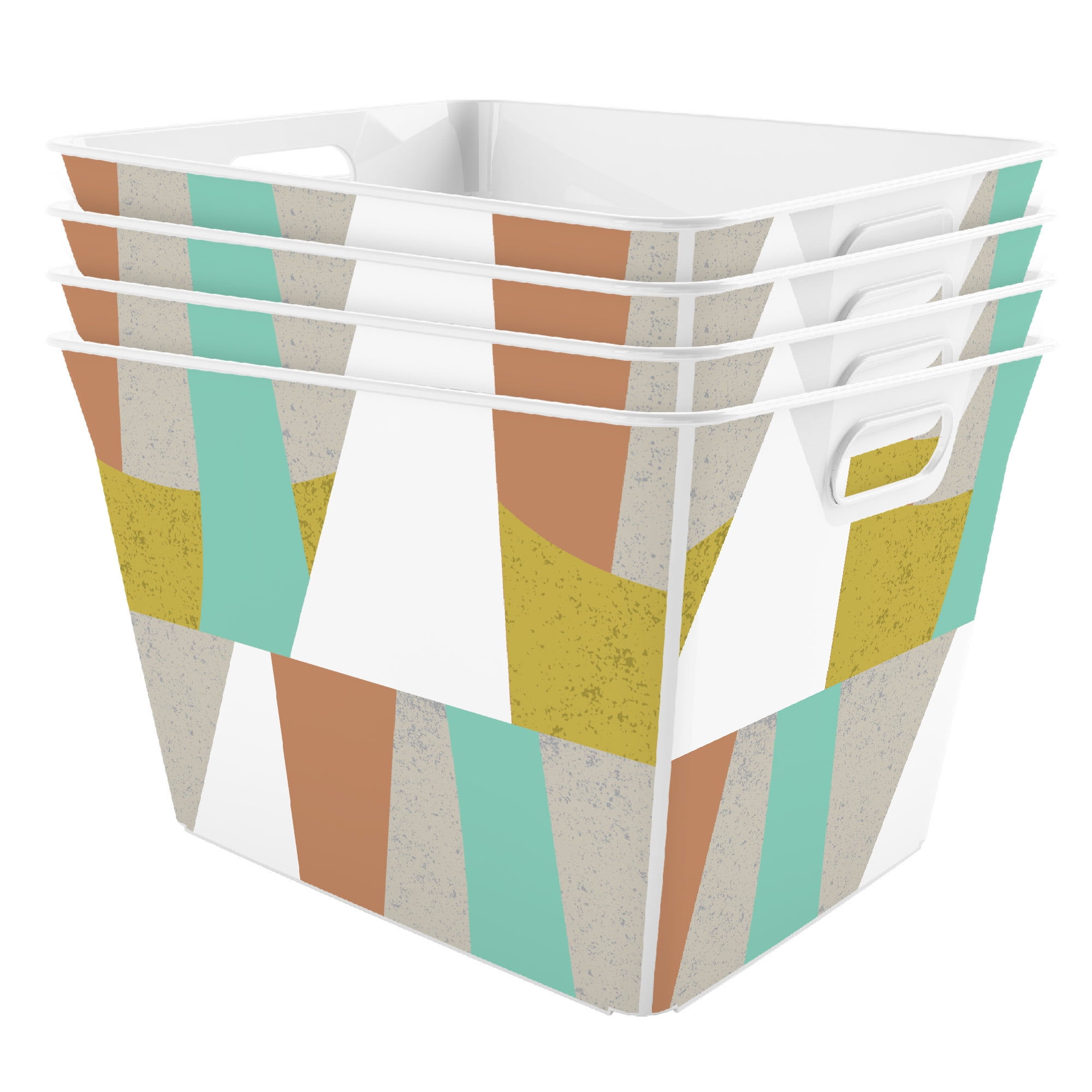 Curver V Basket Large Stylish Retro Storage Bin Multicolor 4 Pack ...